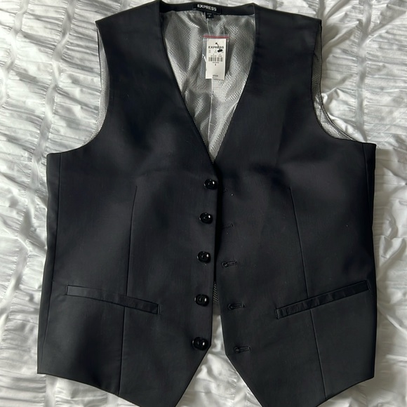 Express | Suits & Blazers | Mens Express Black Dress Up Vest In Small ...